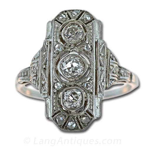 Deco Diamond Dinner Ring