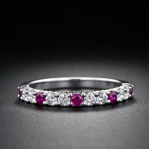 Diamond and Ruby Wedding Band