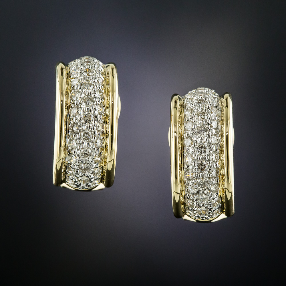 Diamond Half Hoop Earrings