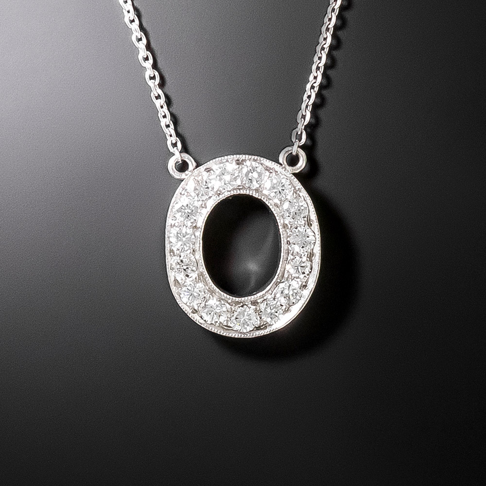 Diamond Initial 'O' Necklace