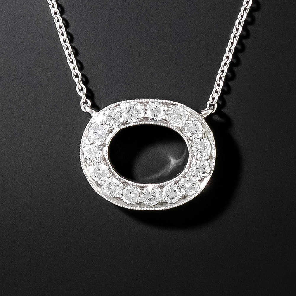 Diamond Initial ‘O’val Necklace