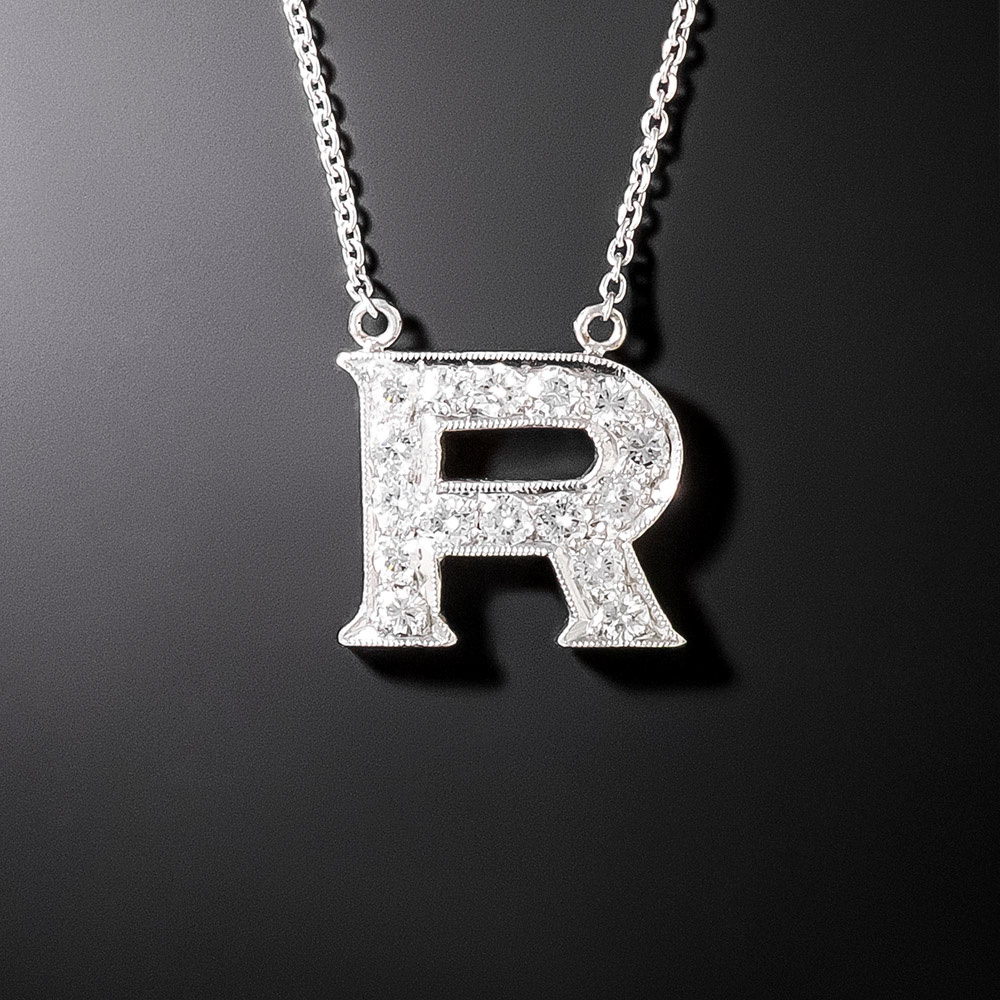 Diamond Initial 'R' Necklace
