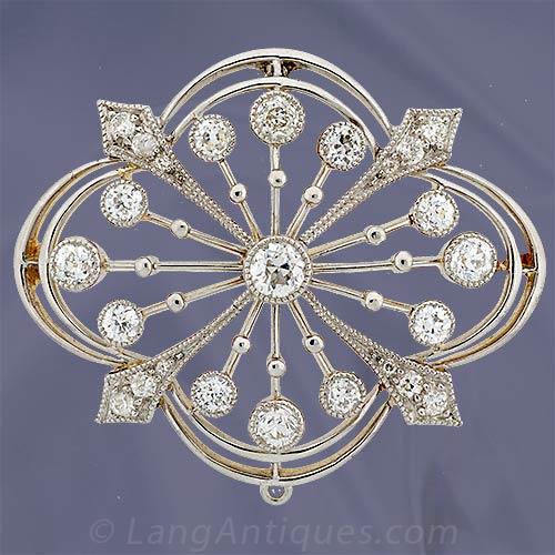 Diamond Quatrefoil Pin