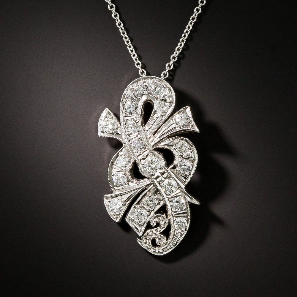 Diamond Treble Clef Pendant
