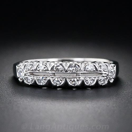 Double Row Diamond Wedding Band