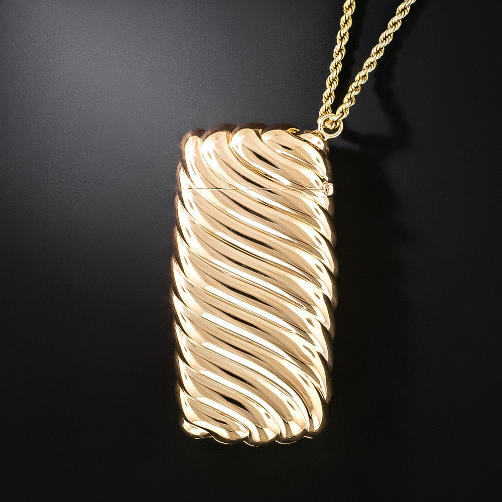 Early 20th Century Gold Match Safe Pendant