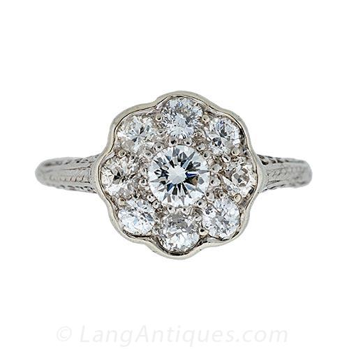 Early Platinum Diamond Ring