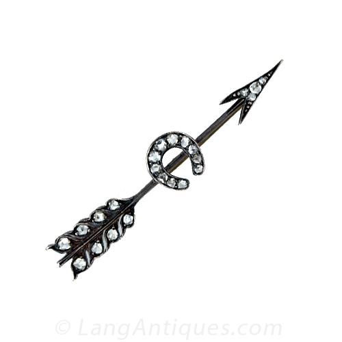 Early Victorian Arrow and Horseshoe Pin