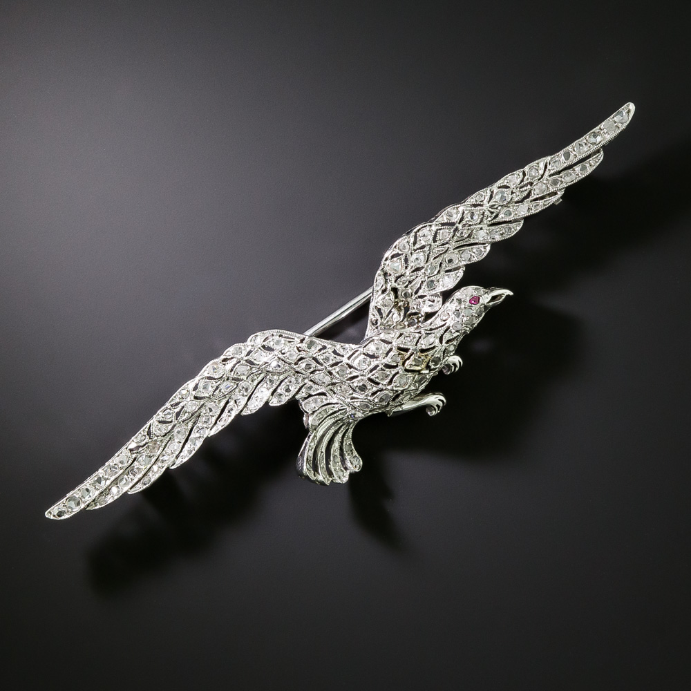 Edwardian Diamond Eagle Brooch