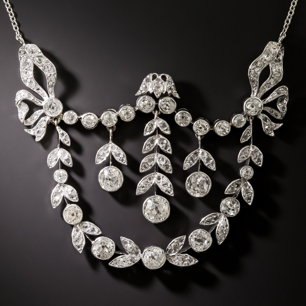 Edwardian Diamond Garland Necklace