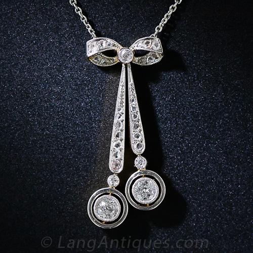 Edwardian Diamond Negligee Lavaliere