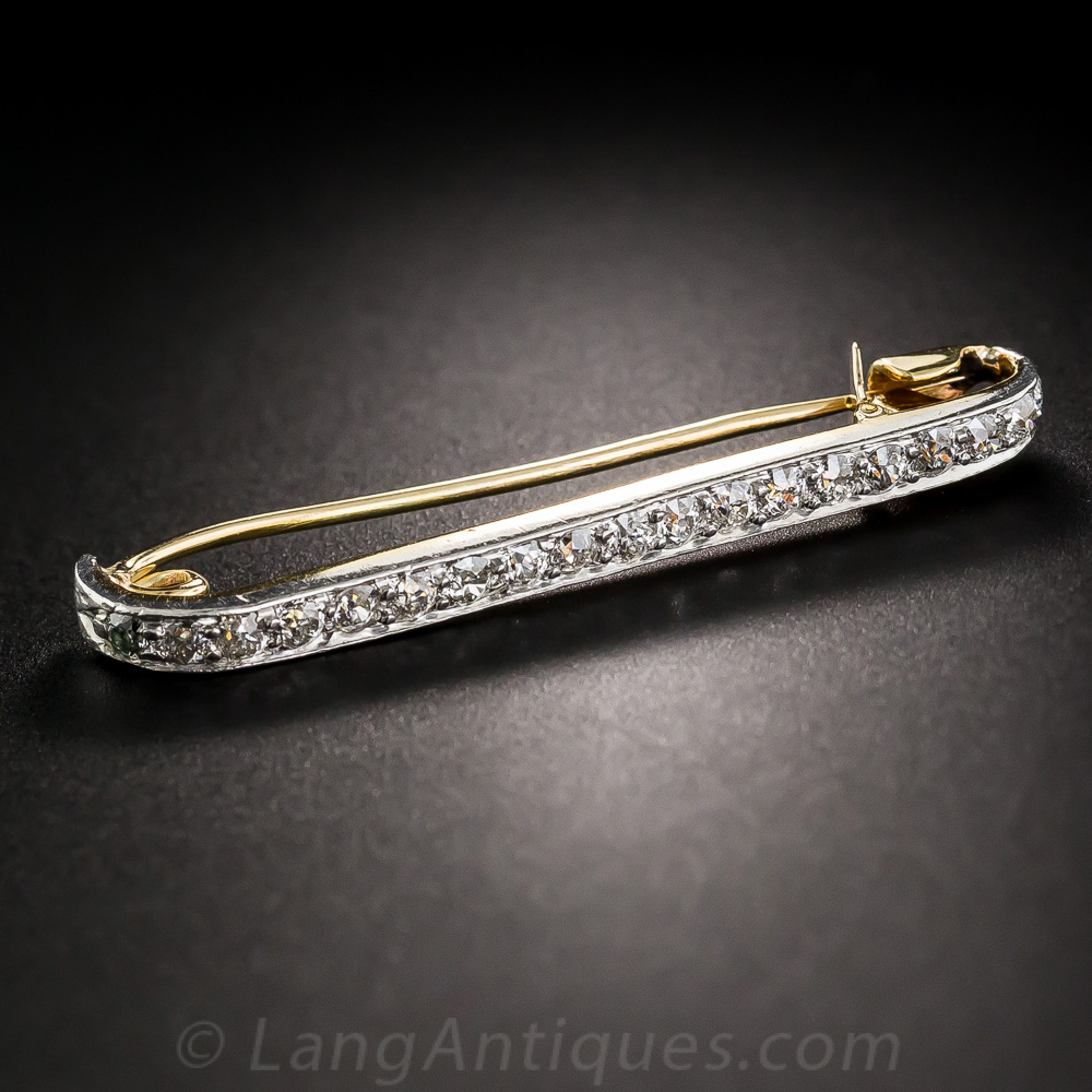 Edwardian Diamond Safety Pin