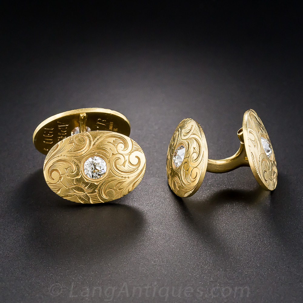 Edwardian Gold and Diamond Cufflinks c.1904