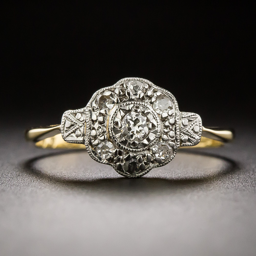 Edwardian Petite Diamond Cluster Ring