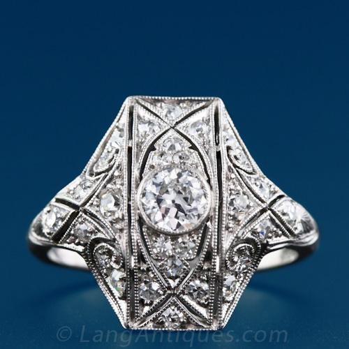 Edwardian Pierced Diamond Dinner Ring
