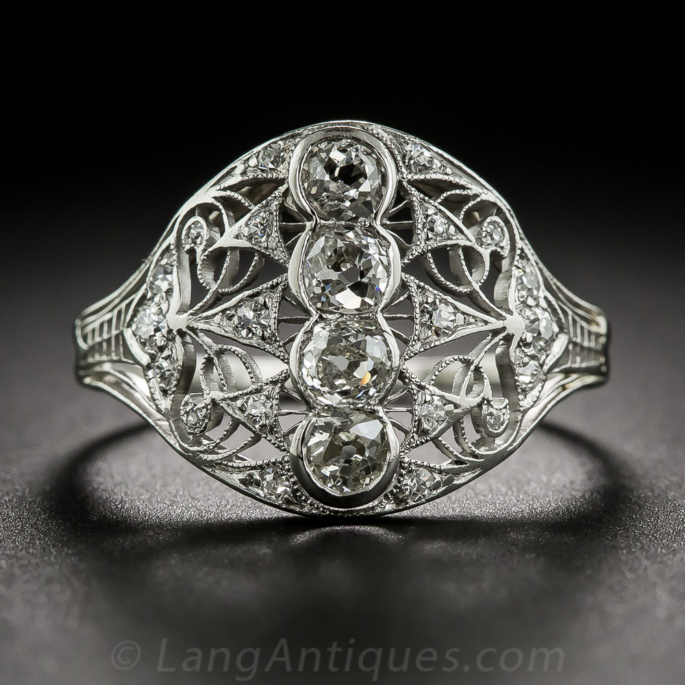 Edwardian Platinum and Diamond Dinner Ring