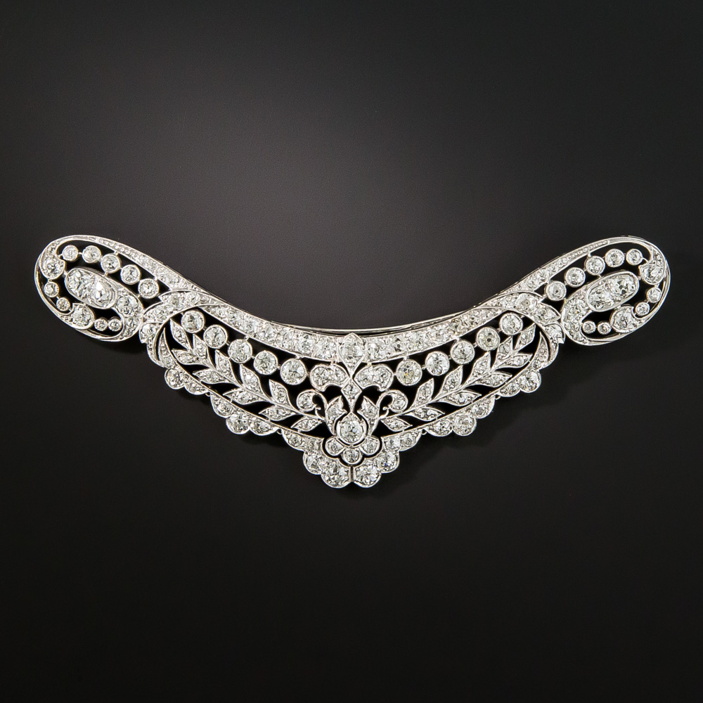 Edwardian Platinum Diamond Neckline Brooch