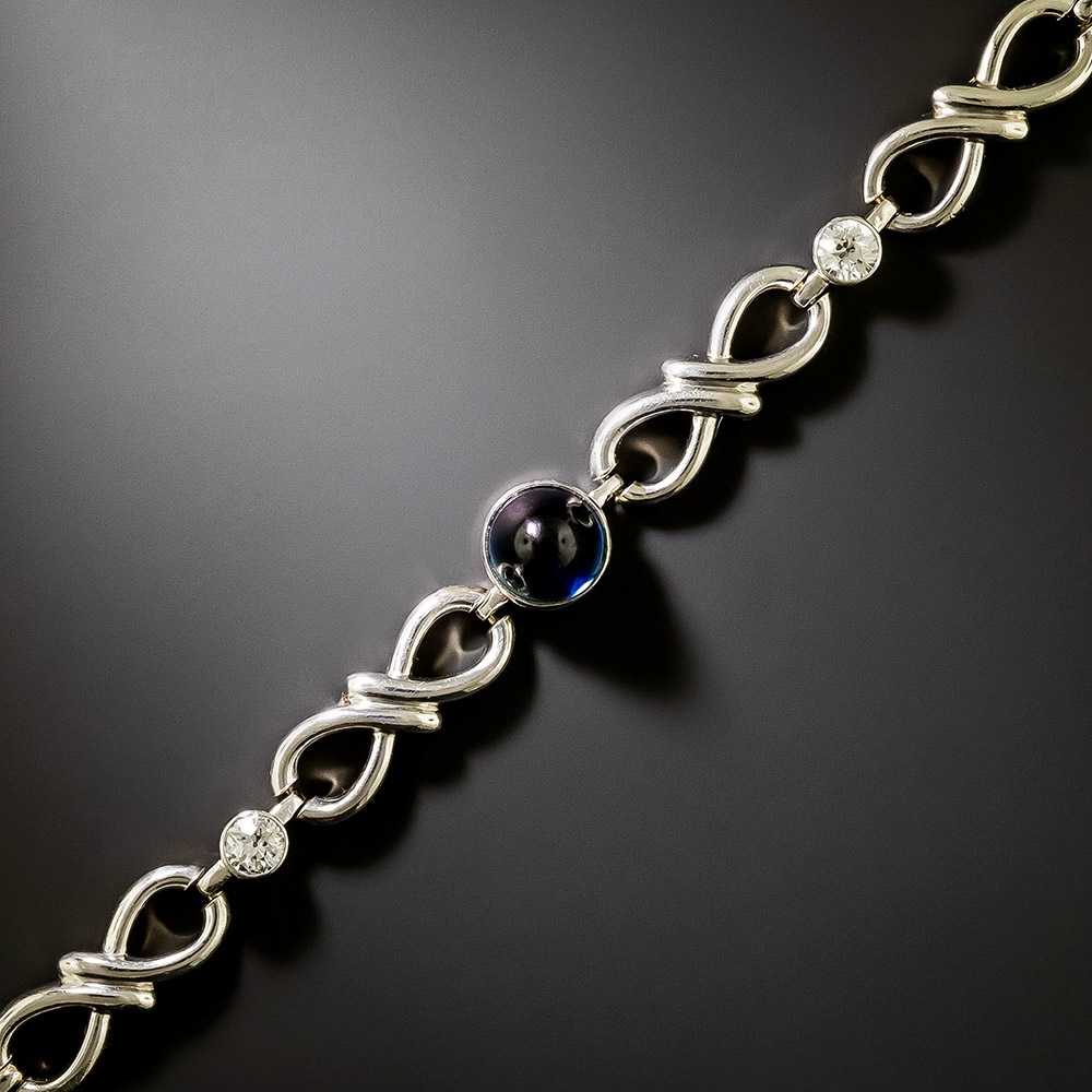 Edwardian Sapphire and Diamond Infinity Link Bracelet