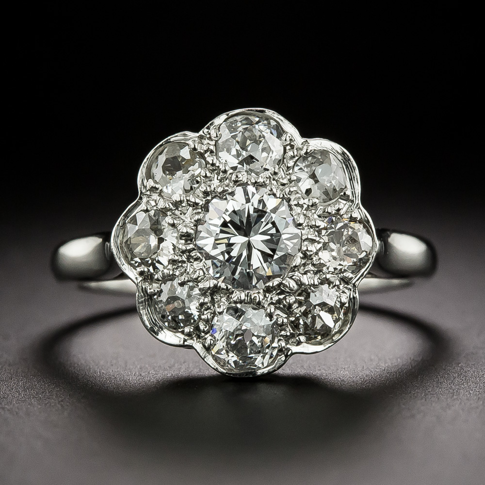 Edwardian-Style Diamond Flower Ring