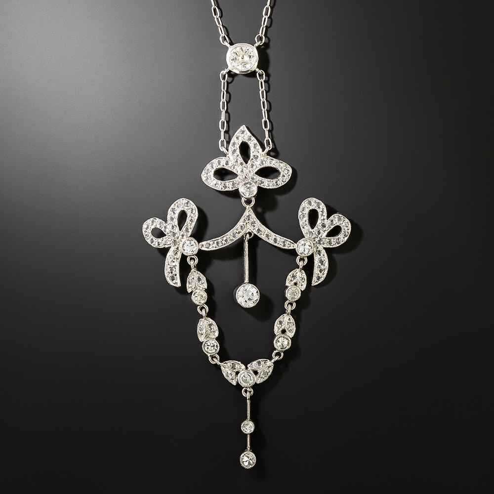 Edwardian-Style Diamond Lavalière Necklace