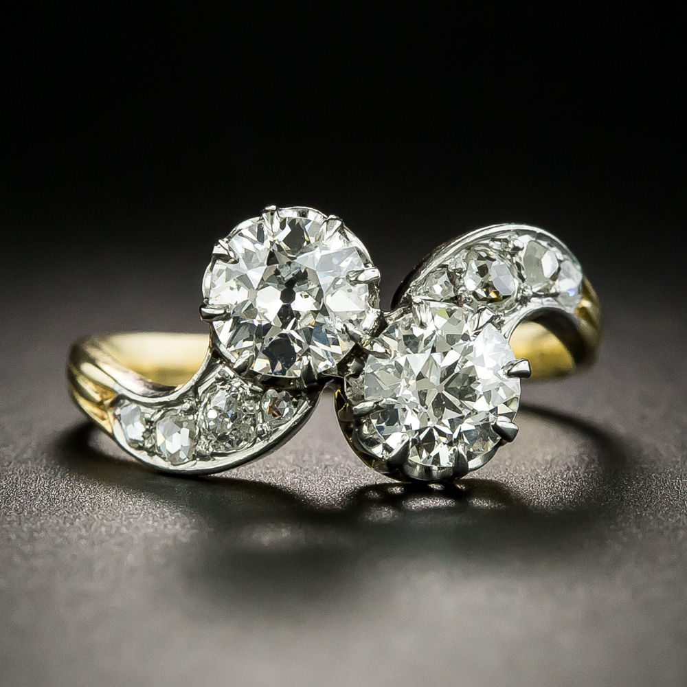 Edwardian Twin-Stone Diamond Ring - c.1900