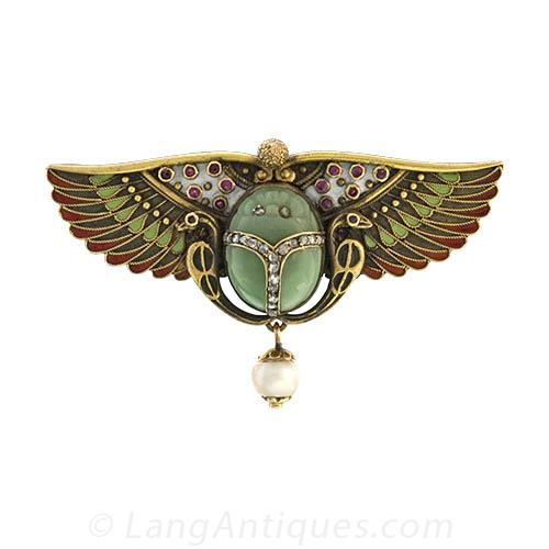 Egyptian Revival Scarab Pin
