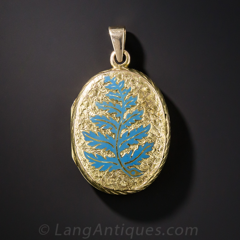 Enameled and Engraved Antique Locket