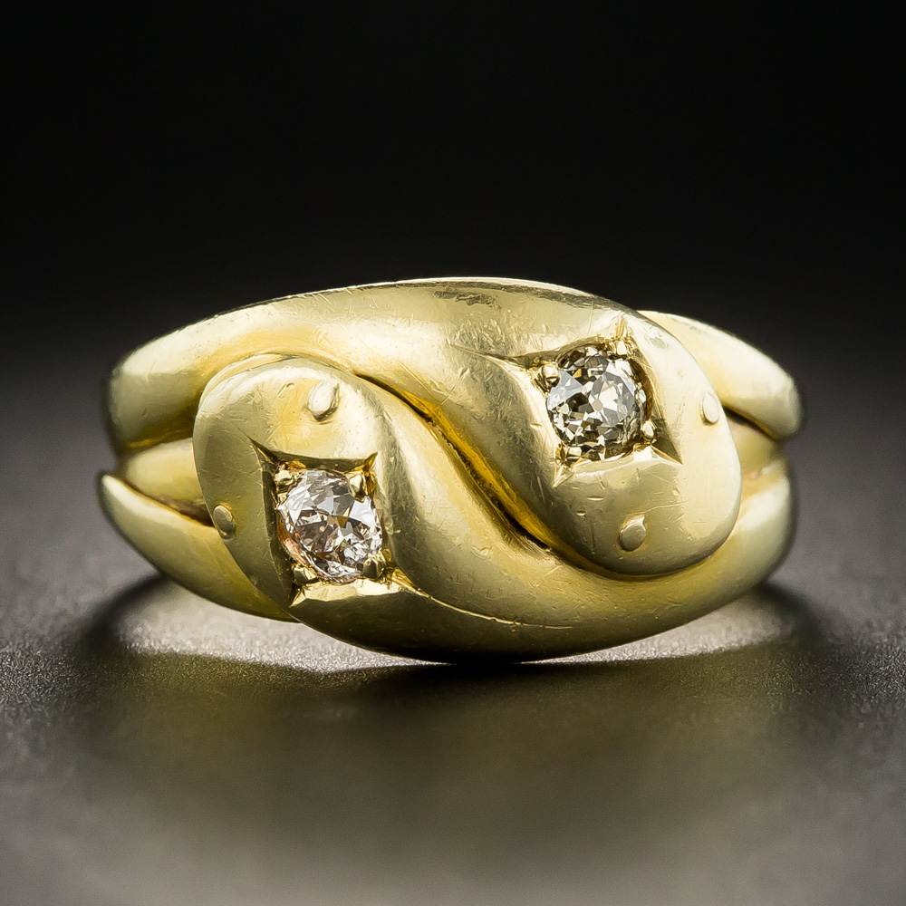 English 18K Twin Snake Ring