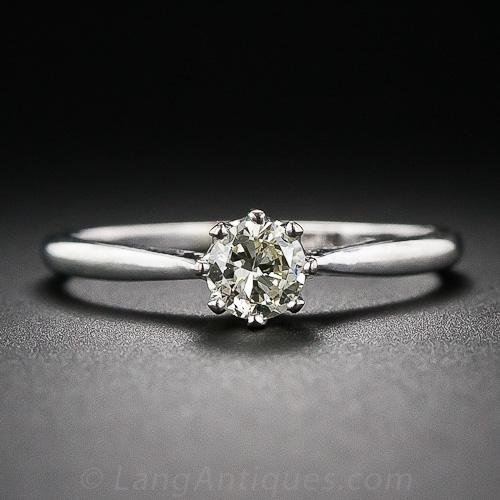 English .35 Carat Champagne Diamond Solitaire