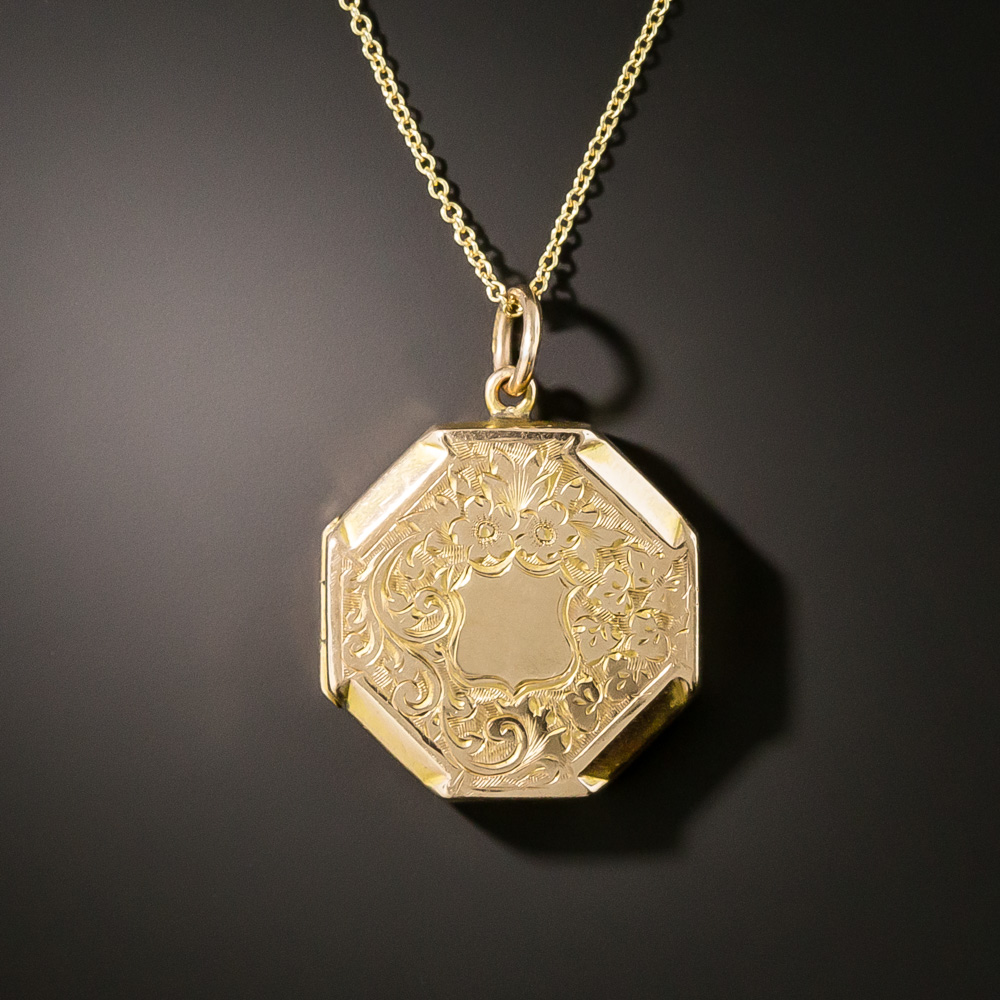 English Victorian 9K Octagonal Locket
