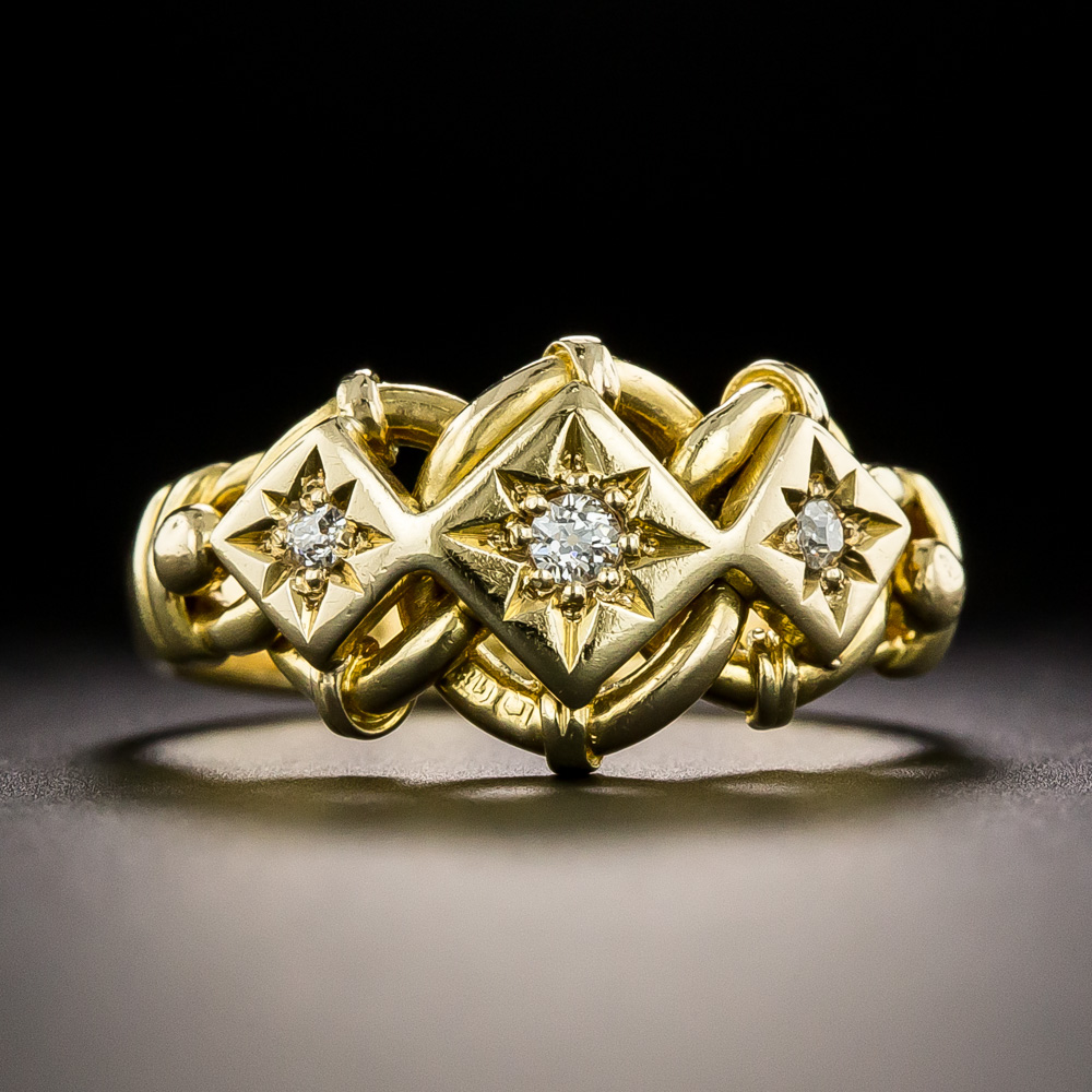 English Victorian Diamond Knot Ring