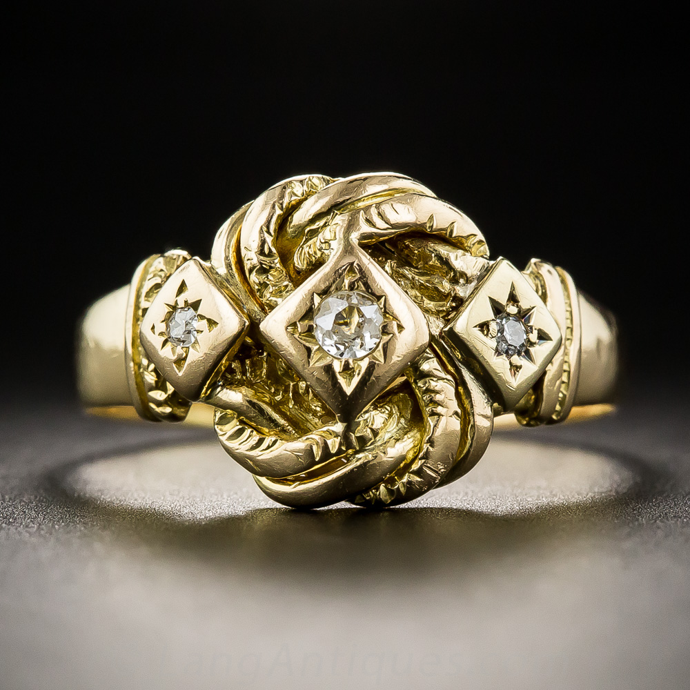 English Victorian Diamond Knot Ring