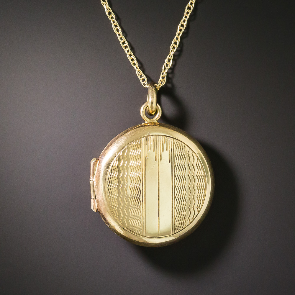 English Victorian Engraved Round Locket, Circa 1893