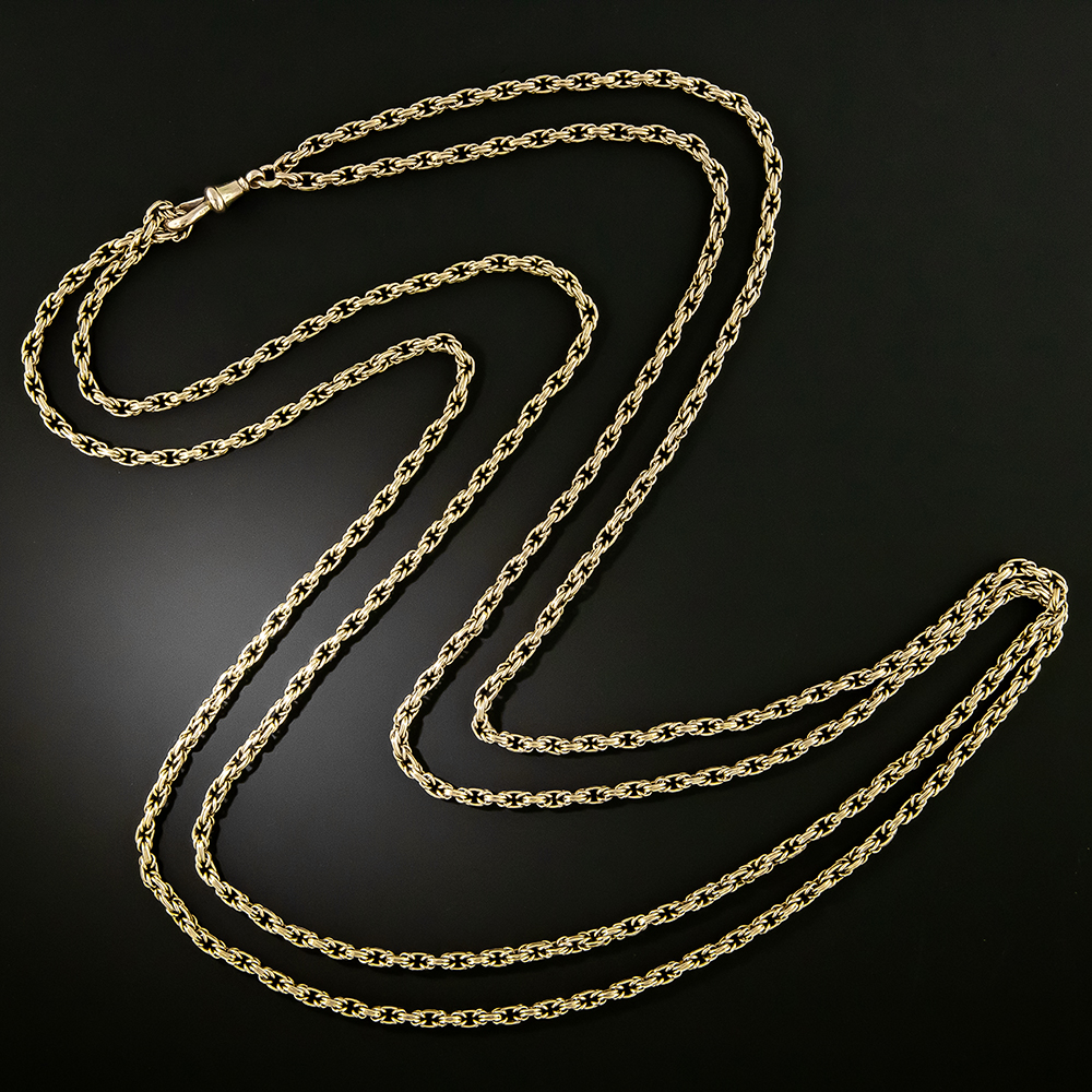 English Victorian Long Chain Necklace