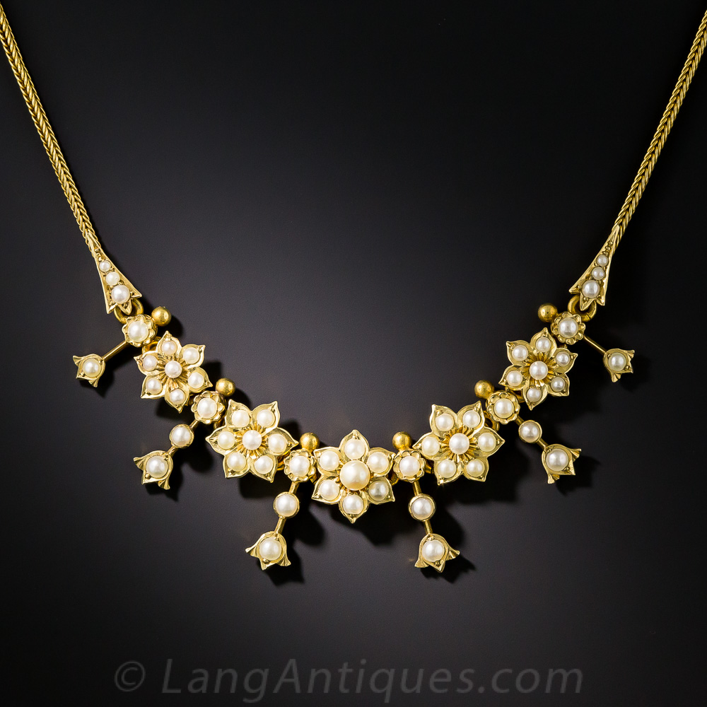 English Victorian Pearl Necklace
