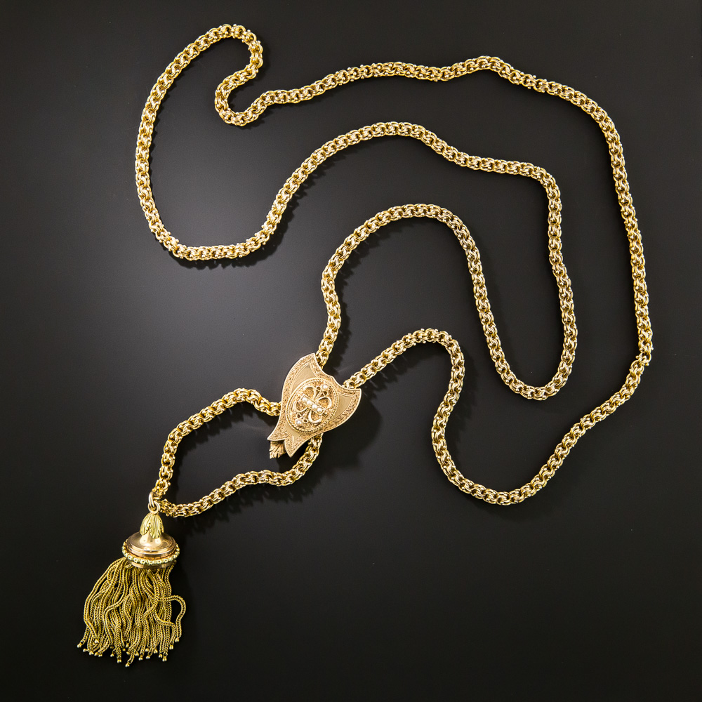 English Victorian Slide Tassel Necklace