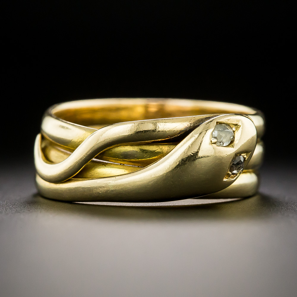 English Victorian Snake Ring, Circa 1878