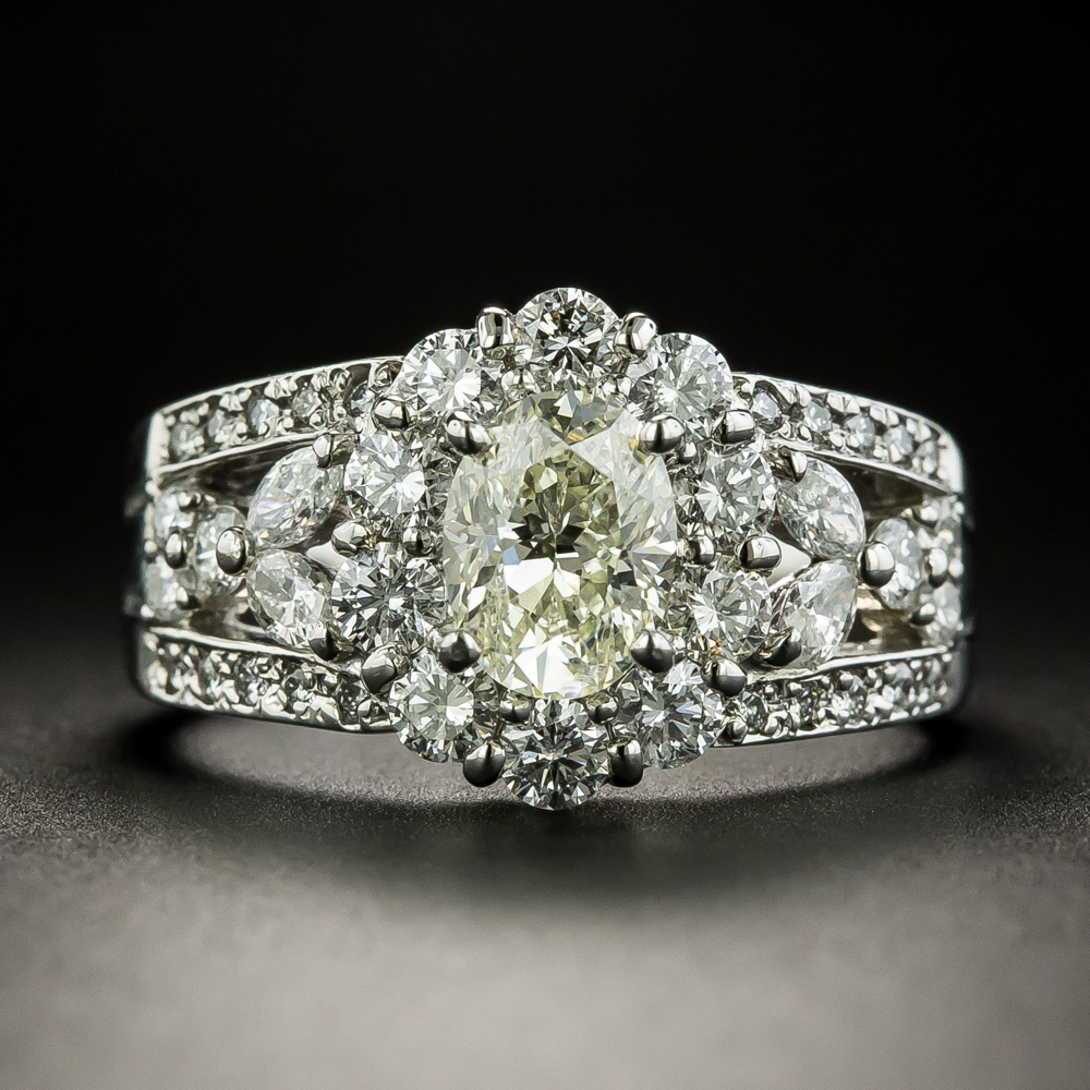 Estate 1.11 Carat Oval-Cut Diamond Engagement Ring