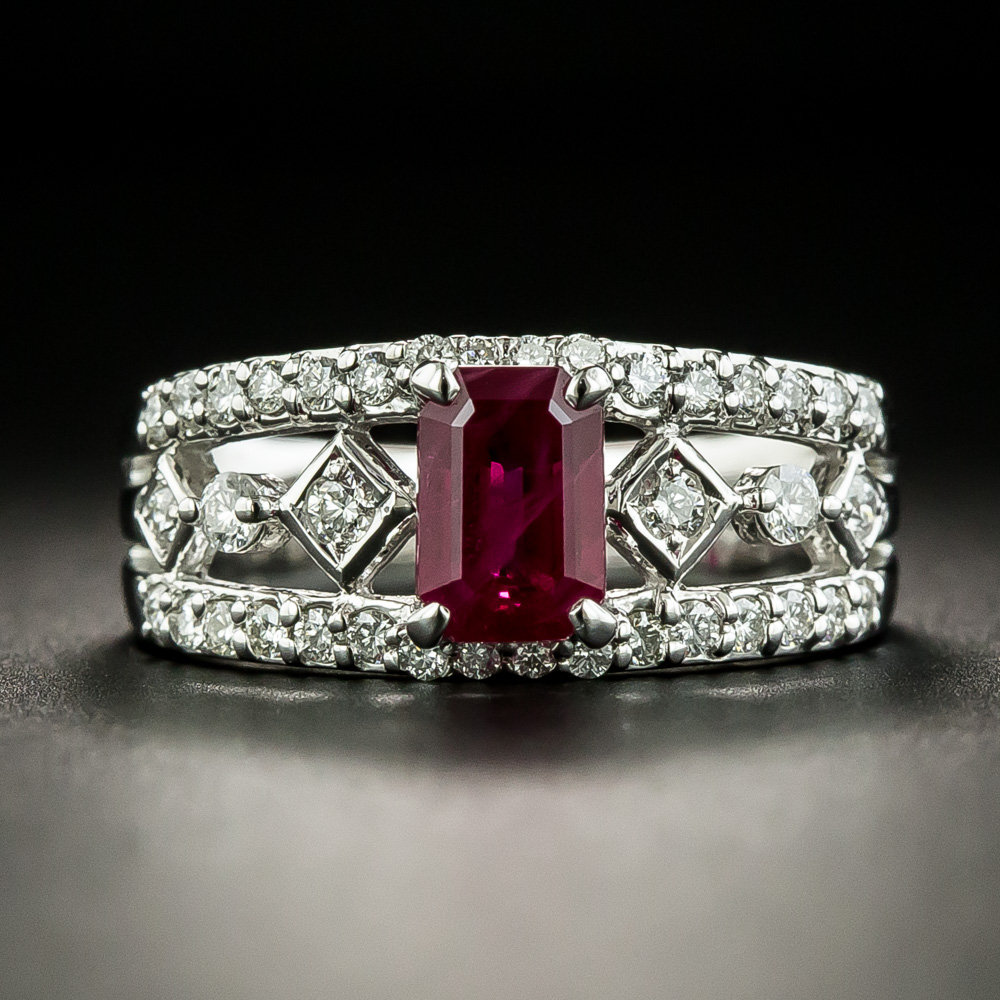 Estate 1.23 Carat Ruby and Diamond Ring