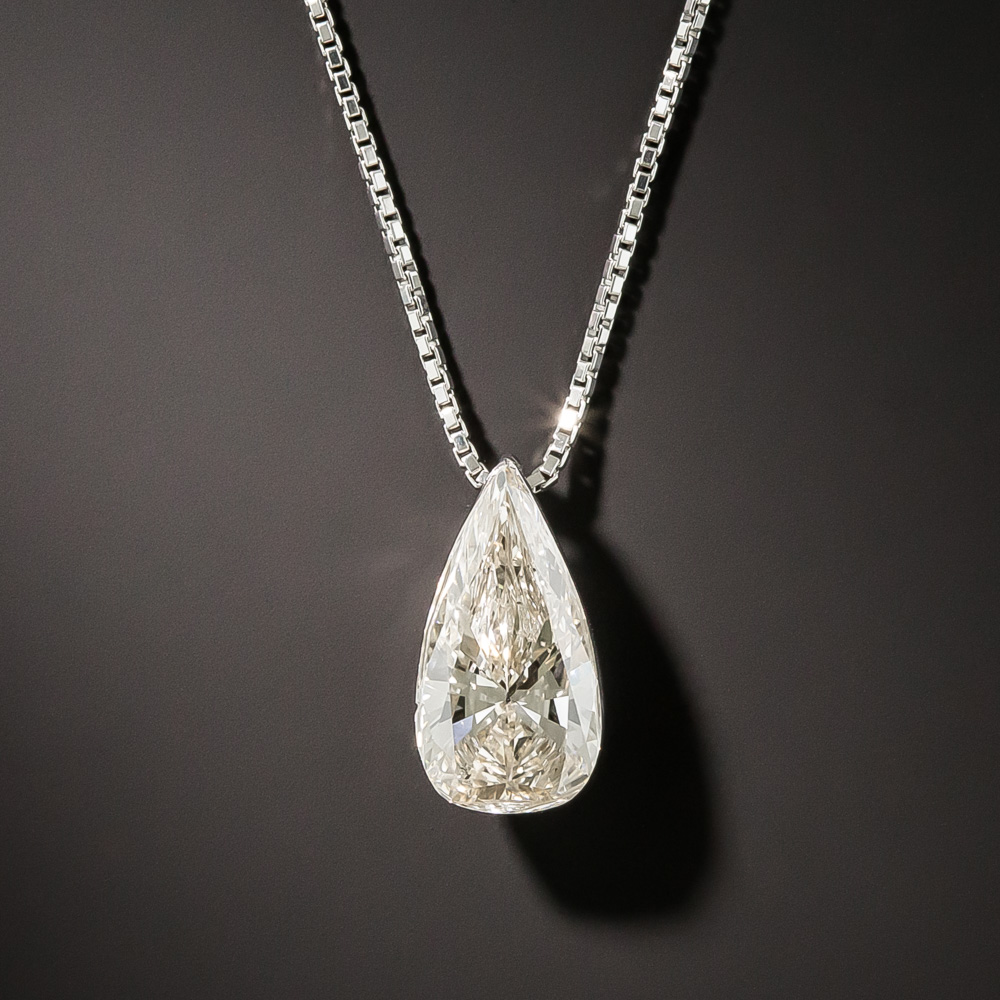 Estate 1.26 Carat Pear Shaped Diamond Drop