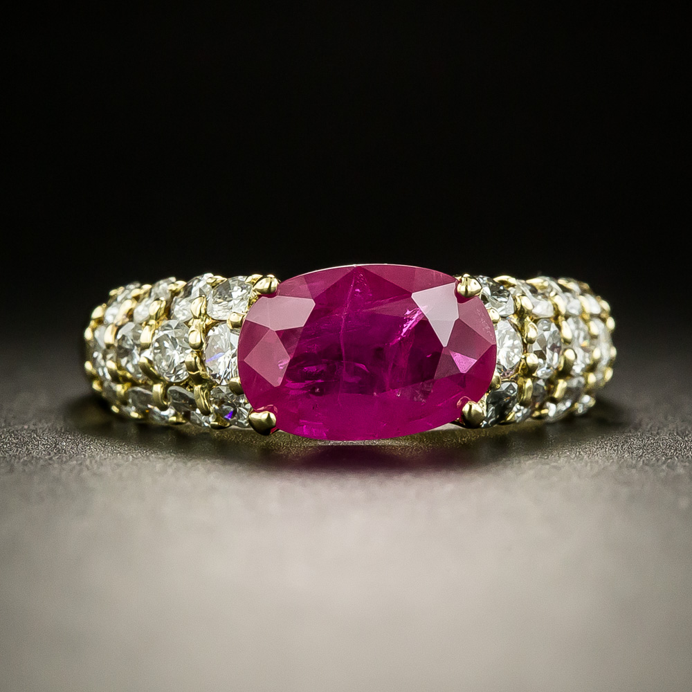 Estate 1.77 Carat Burmese Ruby And Diamond Ring - GIA