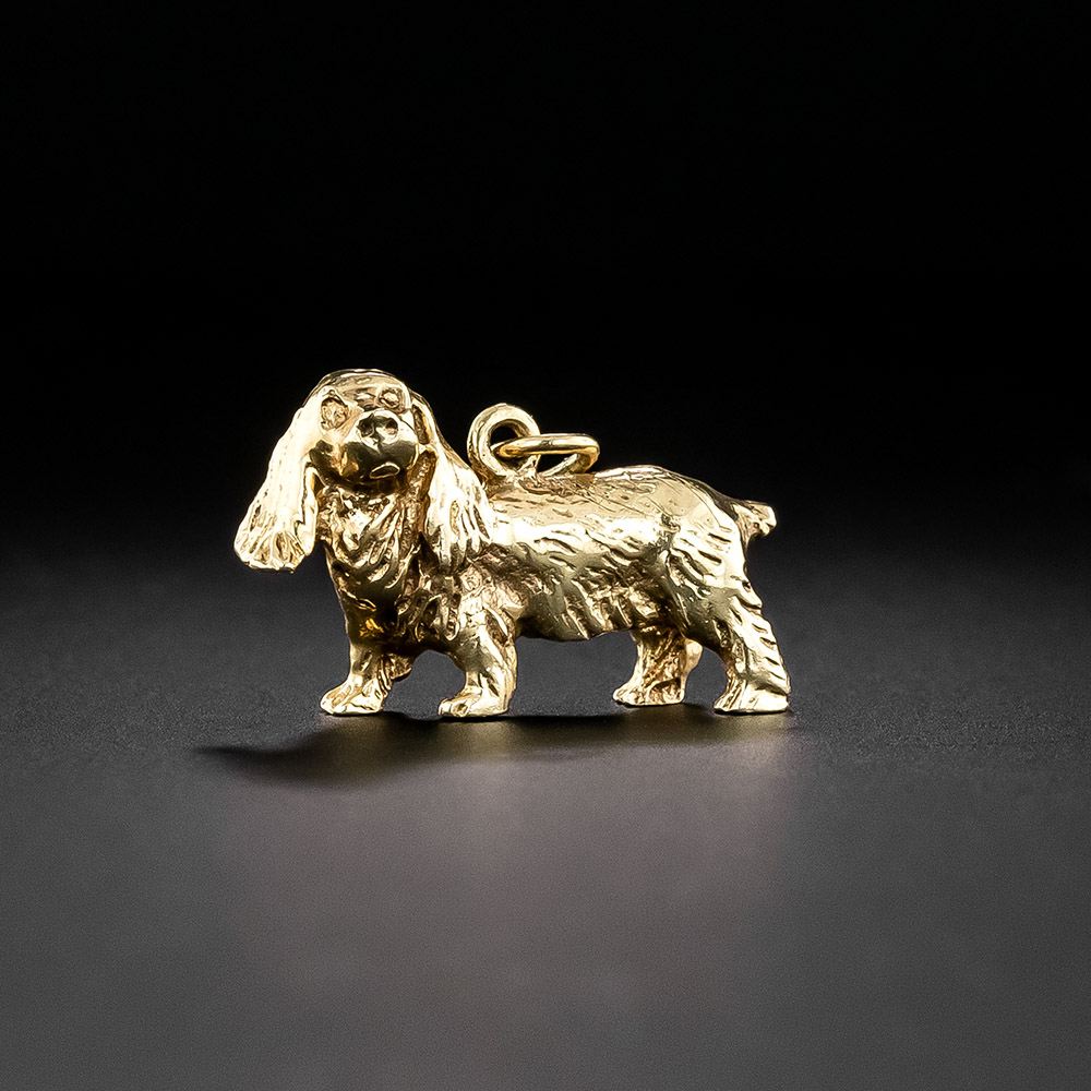 Estate 14K Cocker Spaniel Charm