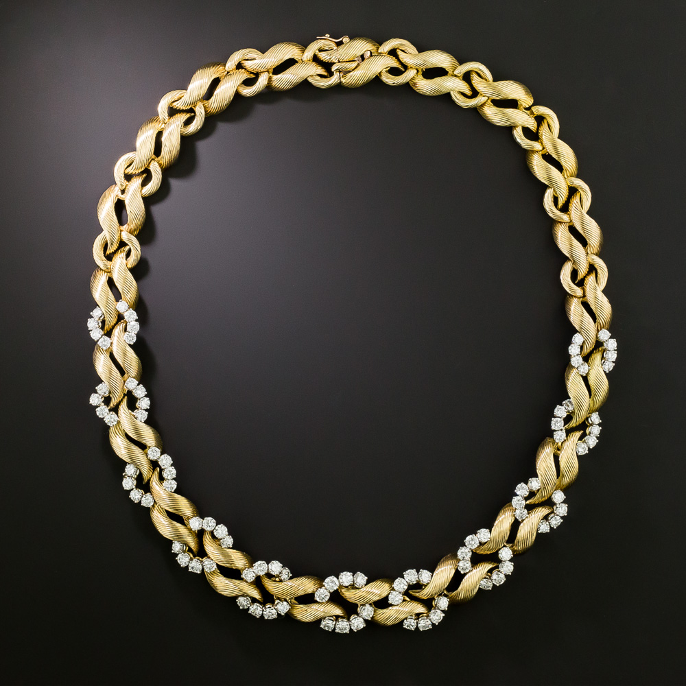 Estate 18K Gold and Diamond Collar Necklace