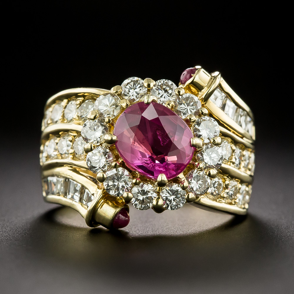 Estate 2.00 Carat Pink Sapphire and Diamond Ring