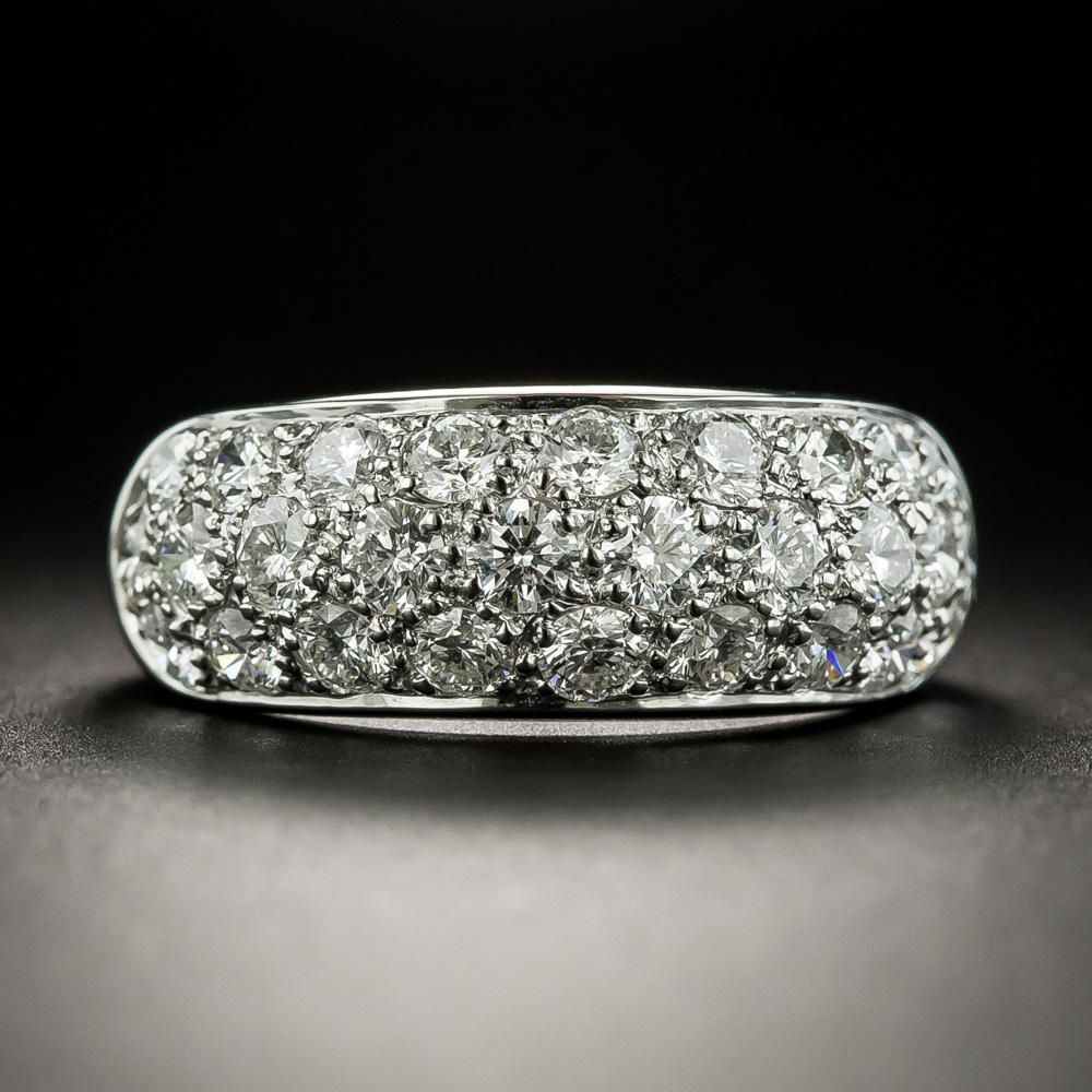 Estate Three-Row Diamond Dome Ring