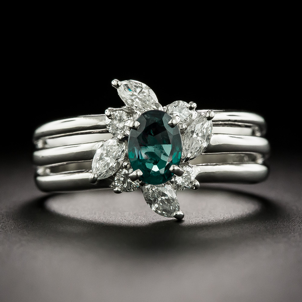 Estate .46 Carat Alexandrite and Diamond Ring