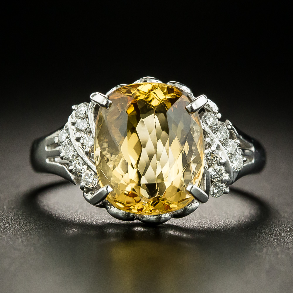 Estate 5.19 Carat Precious Topaz and Diamond Ring