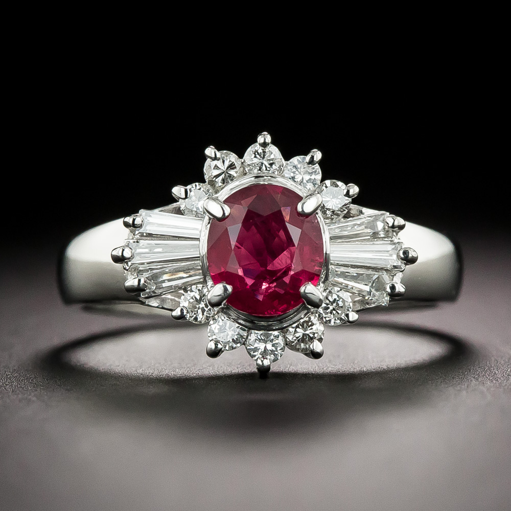 Estate .78 Carat Ruby and Diamond Ring
