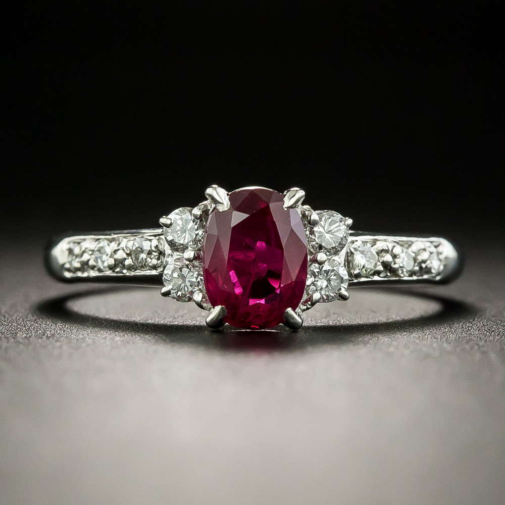 Estate .79 Carat Ruby and Diamond Ring