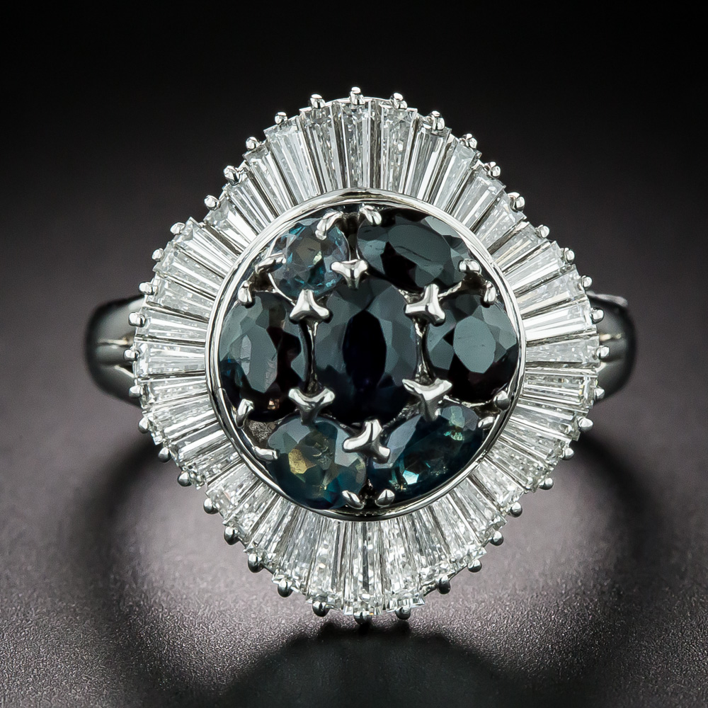 Estate Alexandrite and Diamond Ballerina Ring